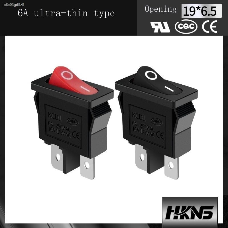 Small boat switch ultra-thin KCD KCD1 6A flat power switch instrument ...