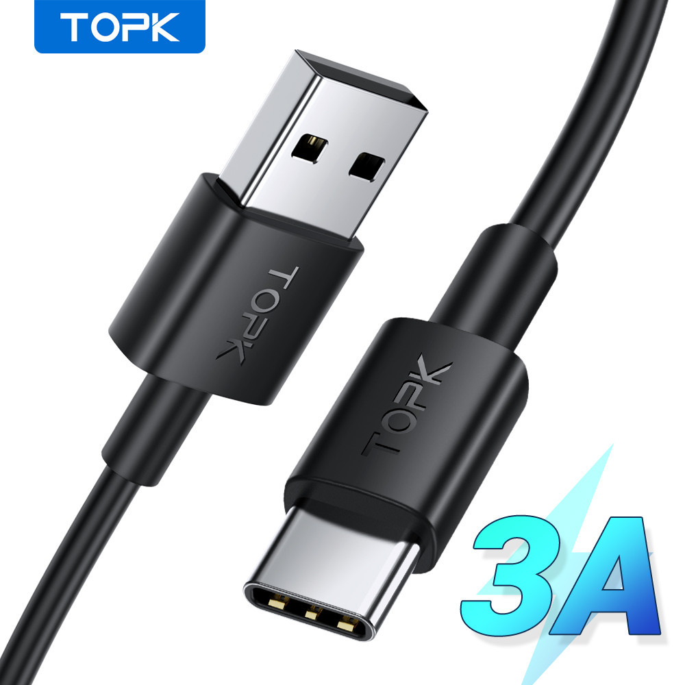 TOPK 1M USB A To Type C Cable 3A Fast Fast Charge Data Cable for ...