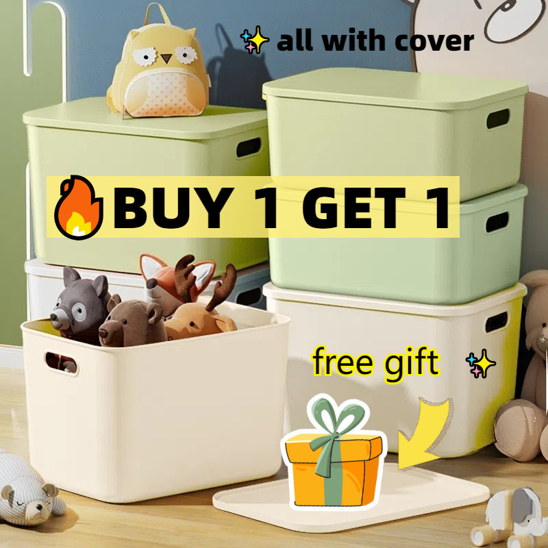 Foldable Storage Box Organizer with Cover Plastic Container Basket ...