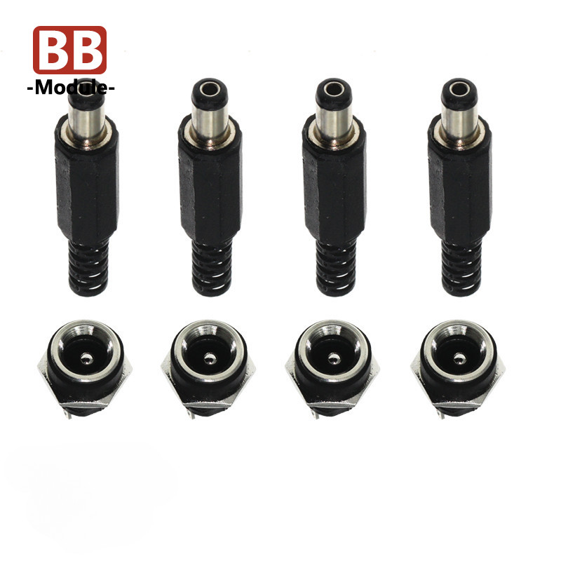 (5Pairs) 3A 12V 5.5x2.1mm Plastic Male Plugs DC022B DC022 DC005 DC Power Socket Female Jack ...
