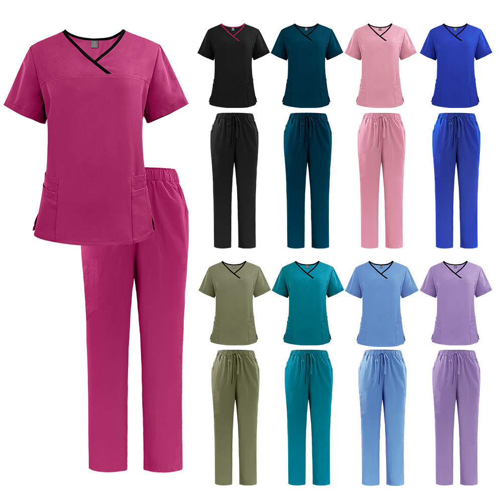Surgical Uniforms Woman Scrub Set Medical Nurse Beauty Salon Workwear ...