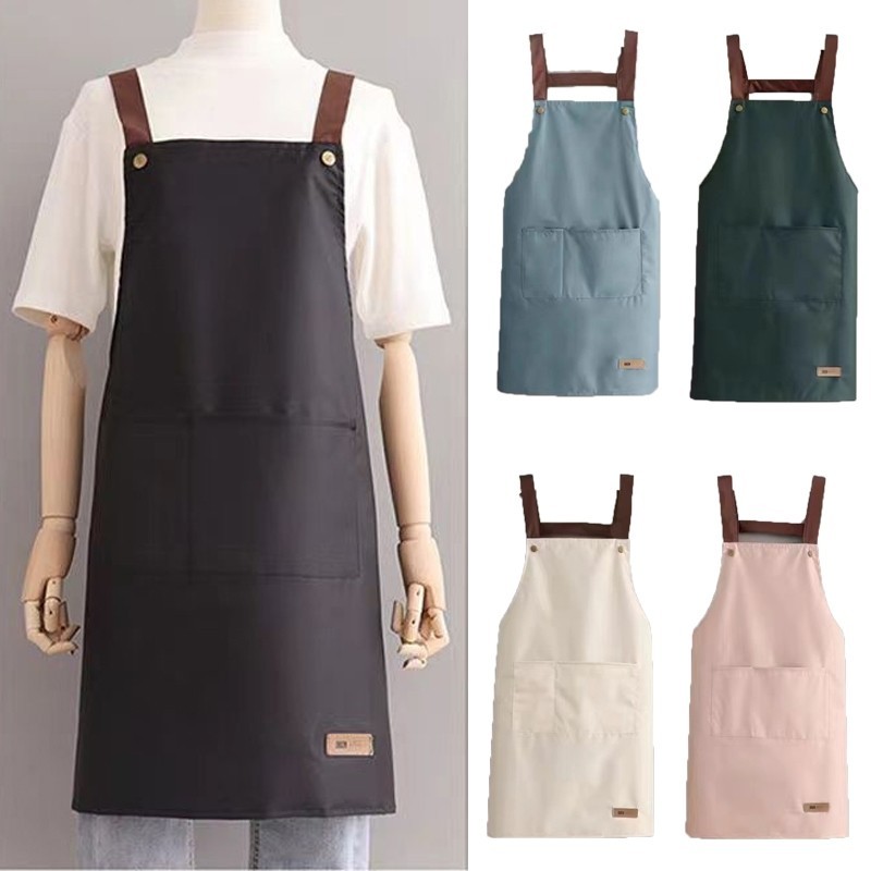 Waterproof Apron Coffee Shop Barber Working Bib Cooking Kitchen Aprons ...