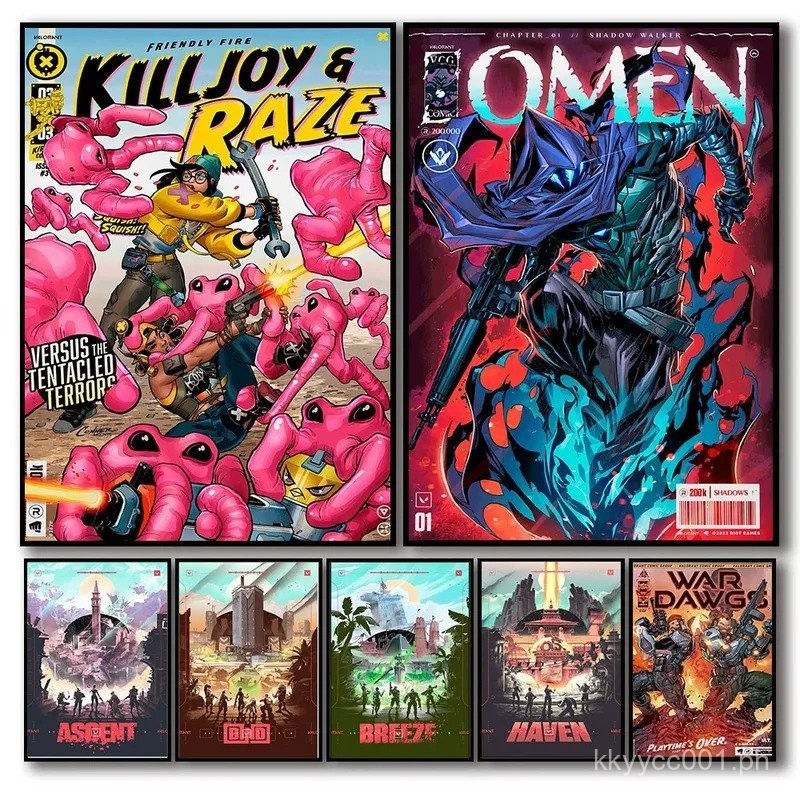 Multiplayer Tactical Shooting Game VALORANT Modern Wall Art Anime Image ...