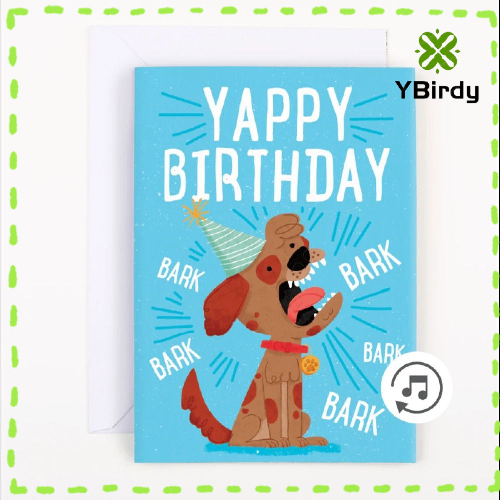 YRBWDYZDH Prank Greeting Card, Dog Music Endless Sound Card, Paper ...