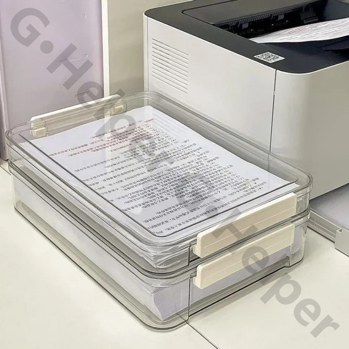 Document Bill Box Clear Plastic With Lid For Storage Books Paper Holder ...