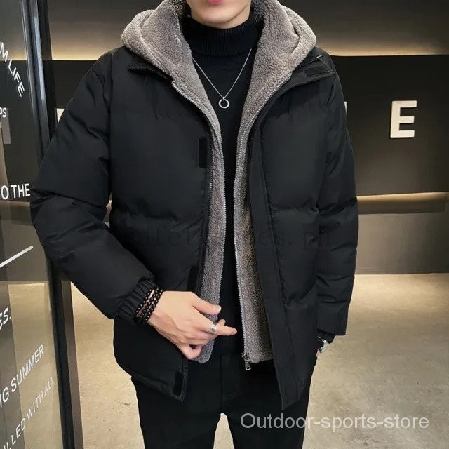 Winter Jacket Men Parka Loose Hooded Warm Coats Zipper Up 2024 New ...
