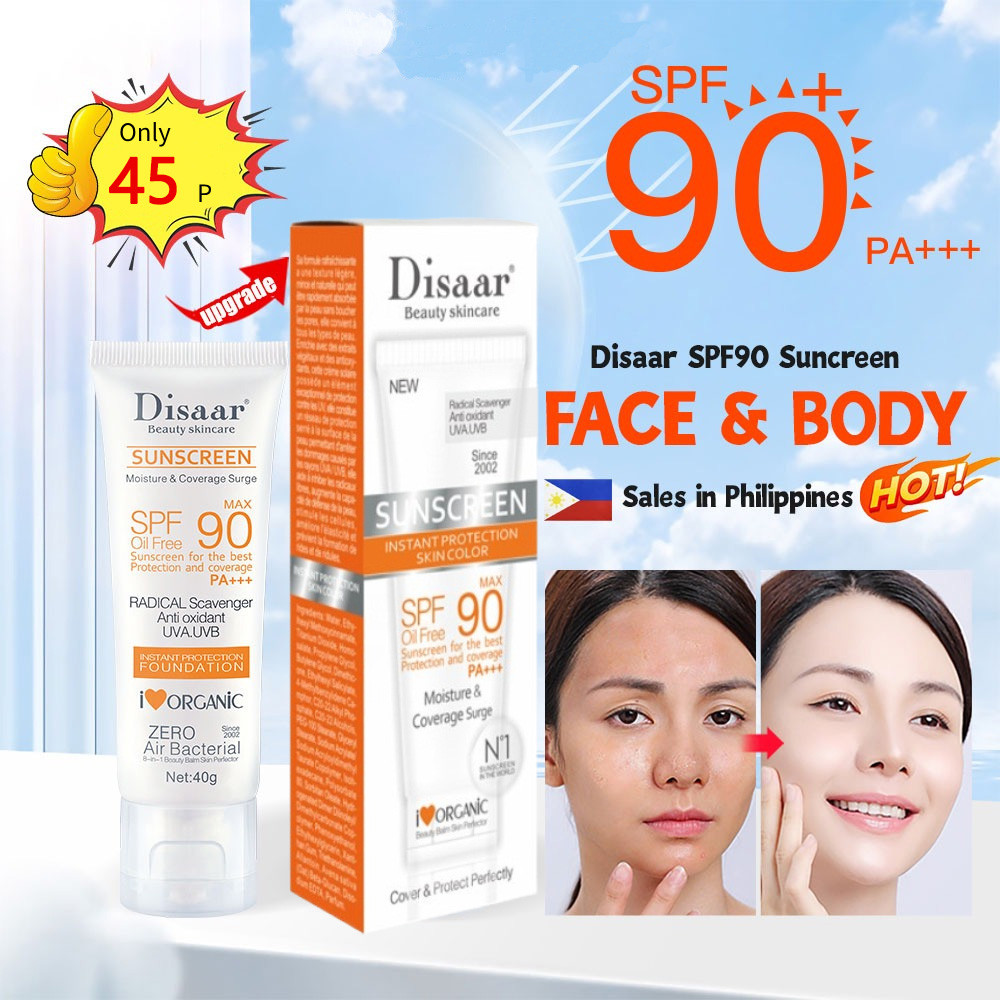 Disaar Facial SPF 90+ Skin Care Sunscreen Cream Waterproof LastingMoisturizing Protect Sunblock ...
