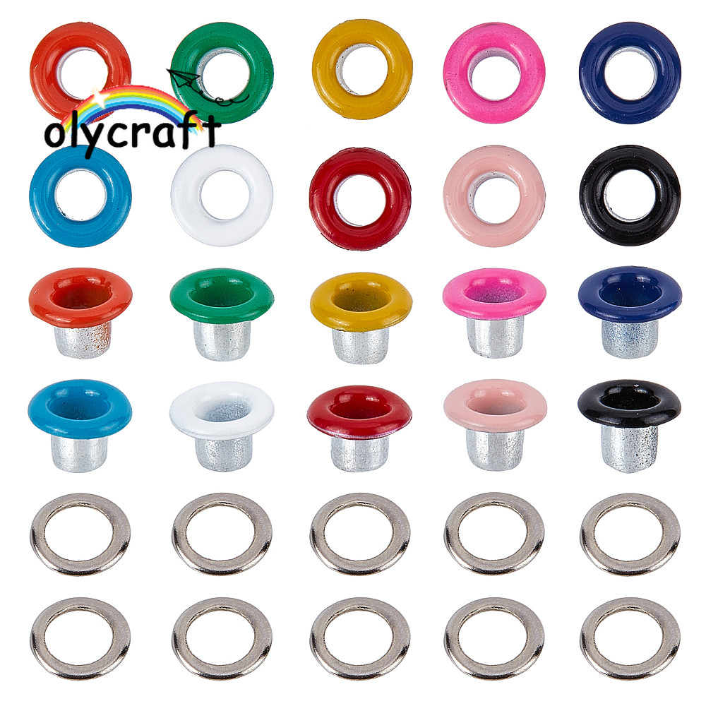 1Box 200 Sets 10 Colors Eyelets and Grommets 3MM Hole Self Backing ...