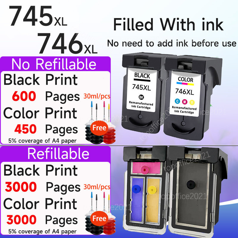 Canon 745 746 ink PG745XL CL746XL ink Cartridge Compatible for MG2570 ...