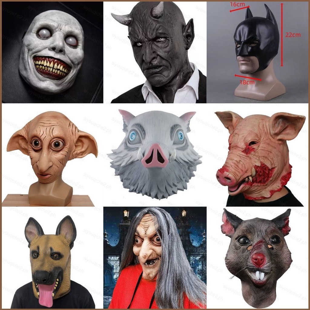 sy Halloween Demon Slayer Creative Anime Latex Mask Smiling Exorcist ...
