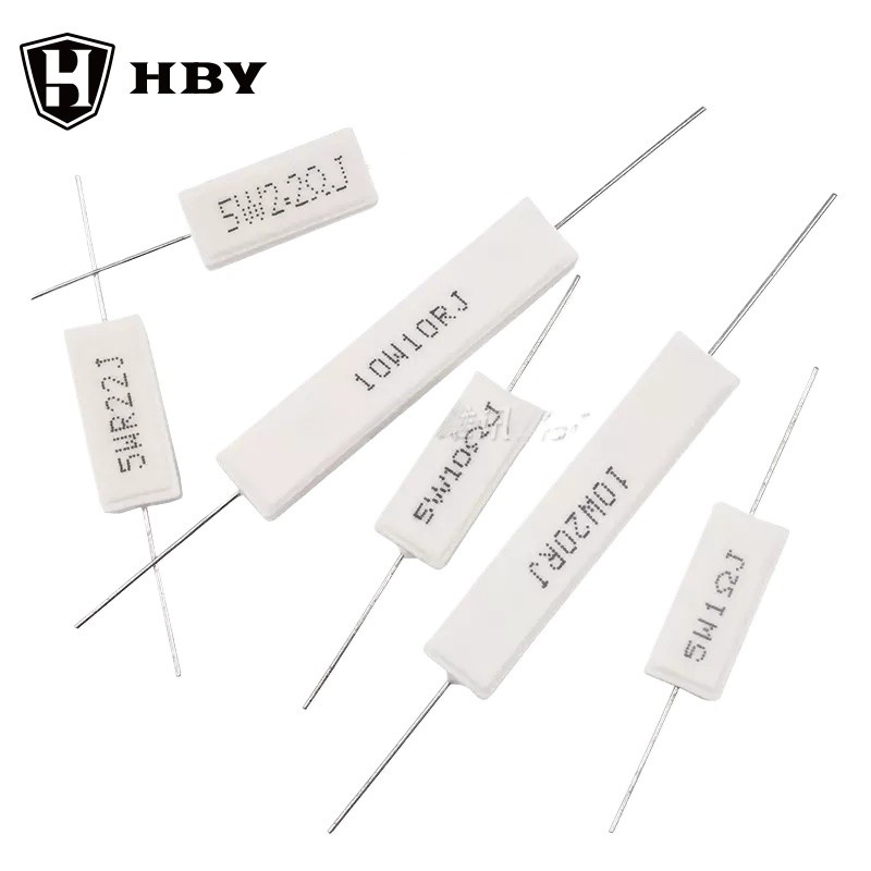 10Pcs 5W 10W 20W Cement Resistor Power Resistance 1R 2R 3R 8.2R 9.1R 10R 12R 15R 18R 20R 22R Ohm ...