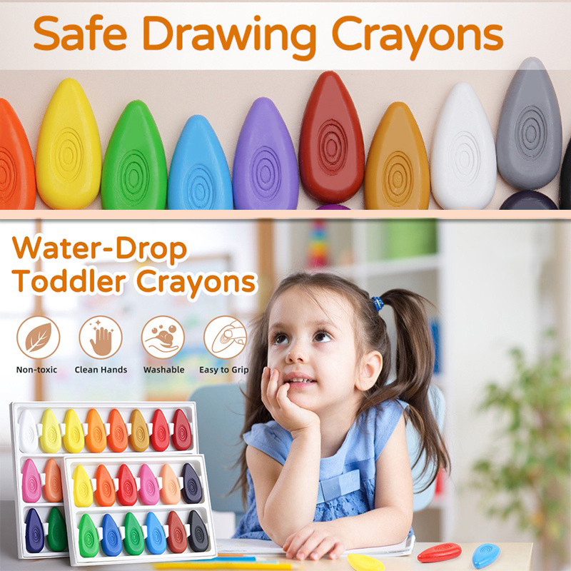 12/24Pcs Colors Watercolor Crayons Safe Non-toxic Washable Drawing Pen ...