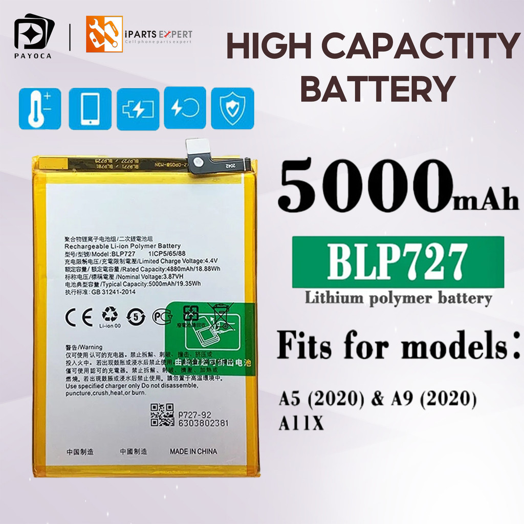 IPARTSEXPERT 5000mAh Replacement Battery For OPPO A5 2020 A9 2020 A11X ...