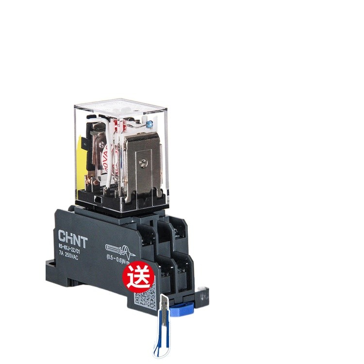 ＜Chint intermediate relay 220V AC electromagnetic small DC12V relay 24V DC 8-pin 14-pin base ...