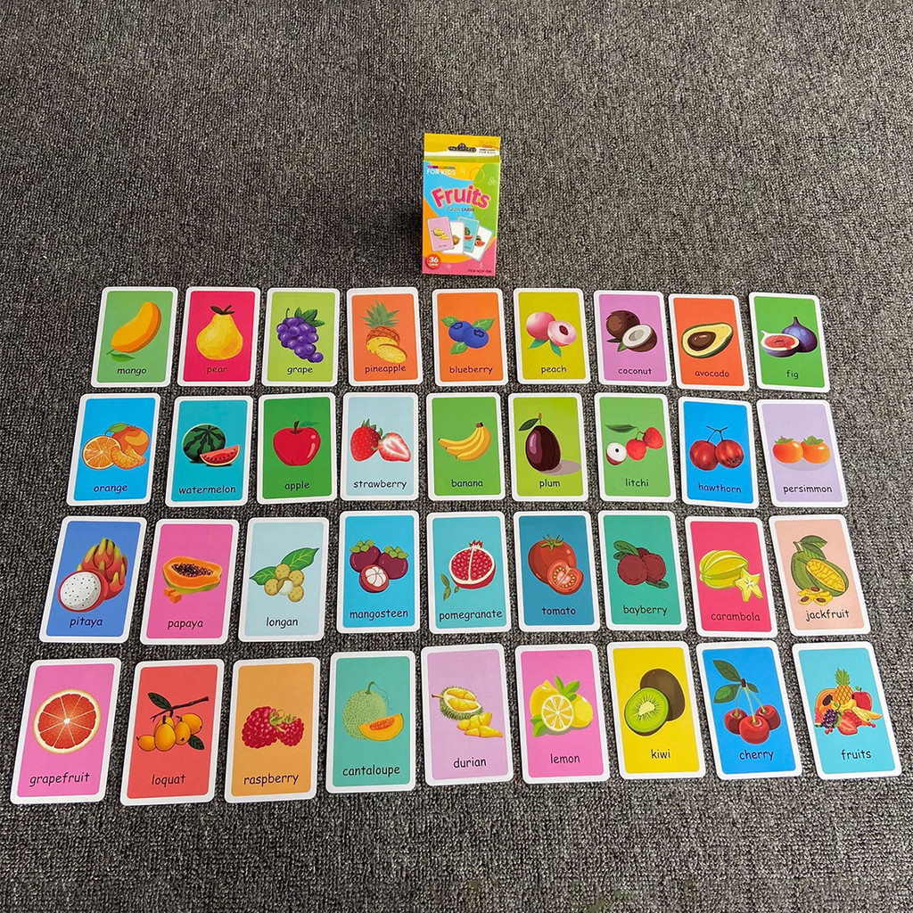 Early Learning Children Fruit English Learning Cards Teaching ...
