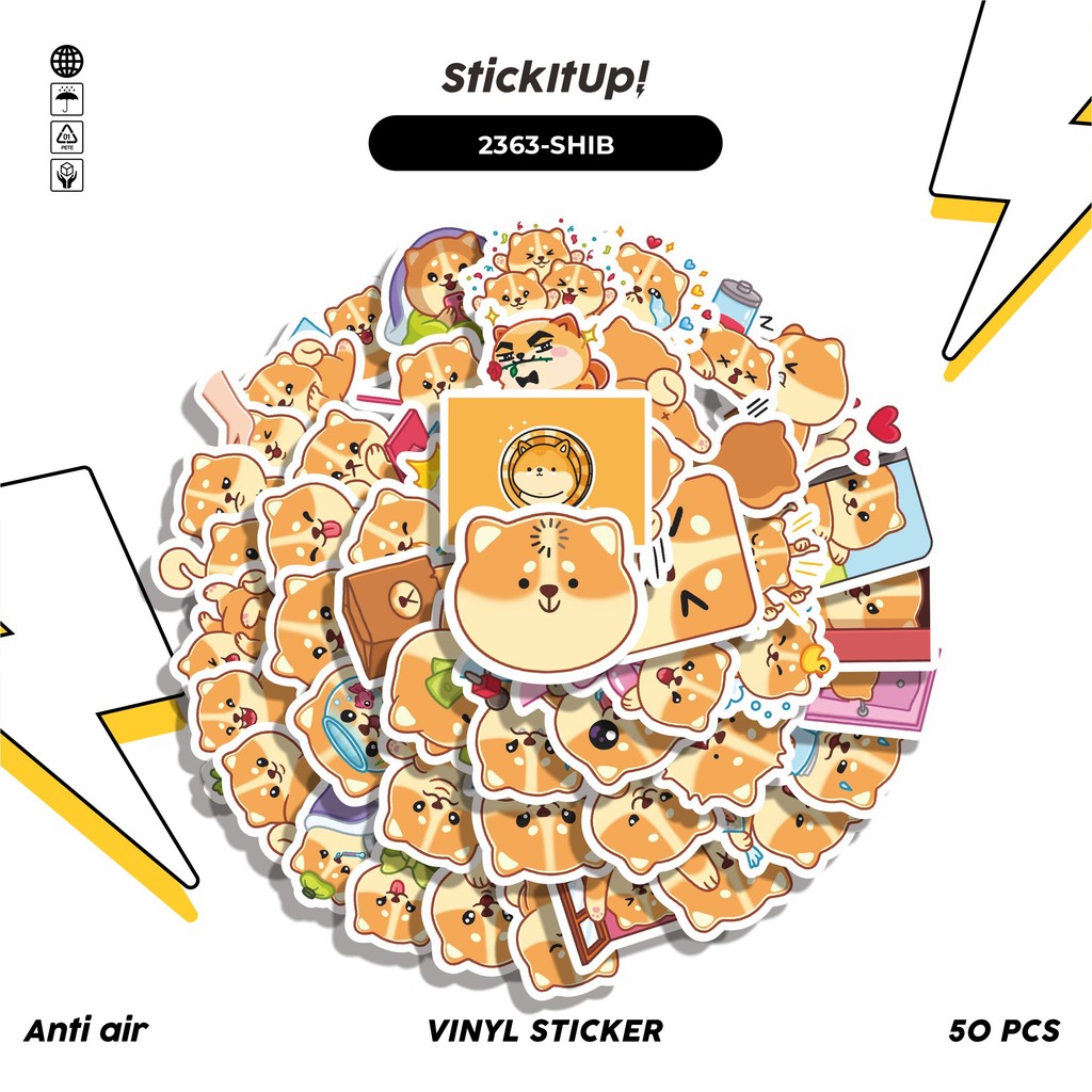 HP 50 Pcs Sticker Pack FUNNY SHIBA INU STICKER PACK 01 Cute Aesthetic ...