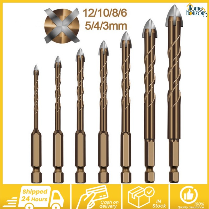 3-12mm 4-edge Cross Hex Drill Bit Set For Concrete Porcelain Tile Glass ...
