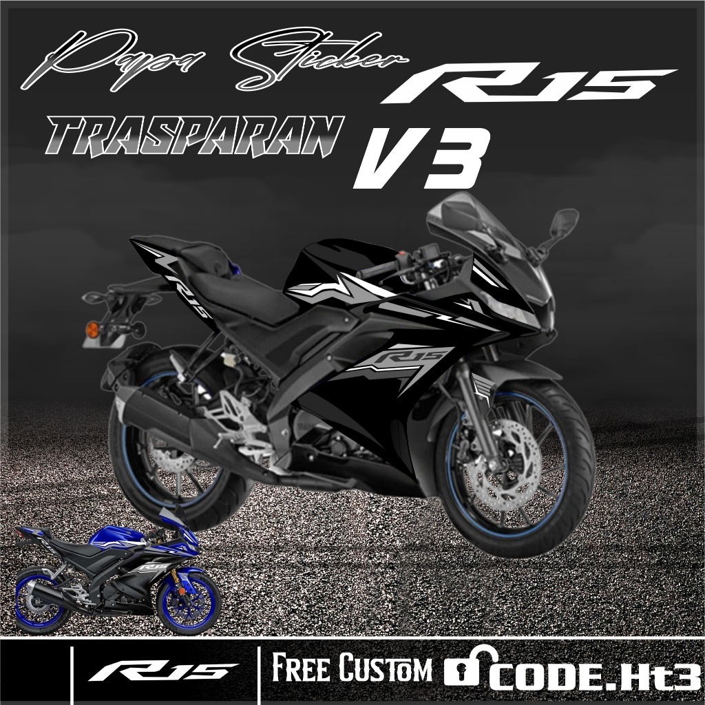 Transparent Striping R15 V3 STICKER MOTIF Transparent papa Ht3 | Shopee ...