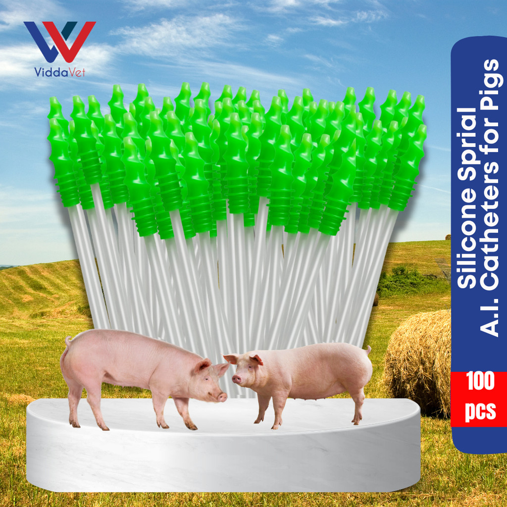 100 pcs Silicone Ai catheter for pigs Spiral ai Artificial insemination ...