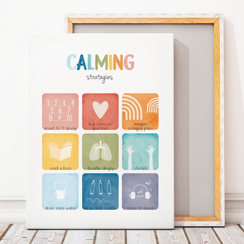 Therapy Poster Calming Strategies Print Therapy Office Decor Calming ...