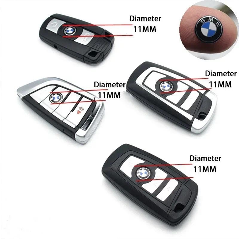 11mm Car Remote Key Fob Emblem Badge Radio button Sticker For BMW F10 E90 F20 E46 E60 E70 E39 ...