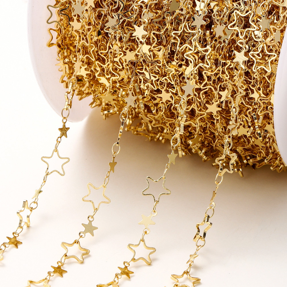 0.5/1Meter 14K/18K Gold Color Plated Copper Five-Pointed Star Chains ...