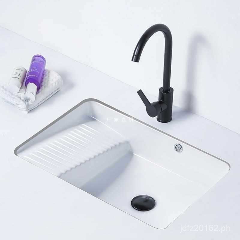 Off-Stage Sink Laundry Basin with Washboard New Single Basin Ceramic ...