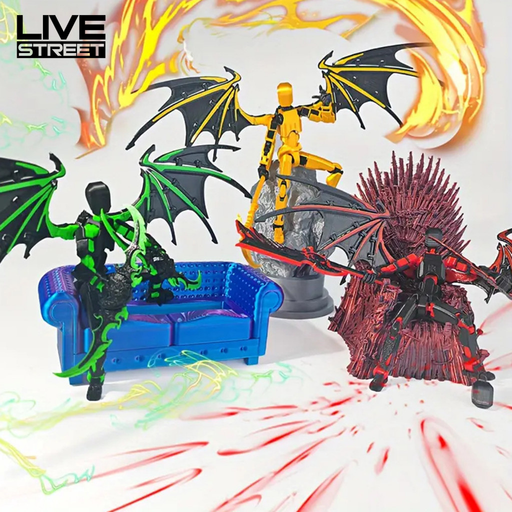 LVST_ 3d Printed Action Figure Articulated Demon Robot Action Figure ...