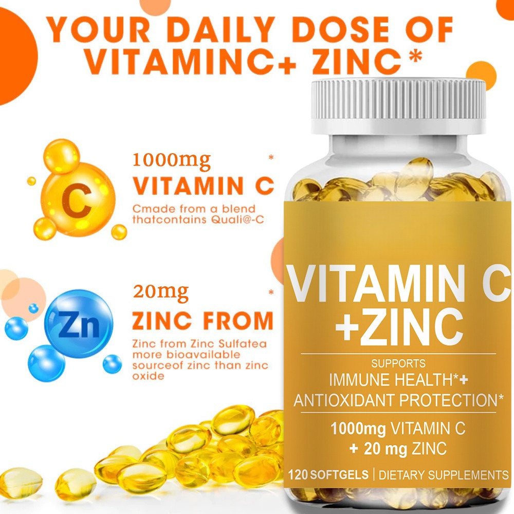 Vitamin C and Zinc capsule Supplement Vitamin C 1000mg with Zinc 20 mg ...
