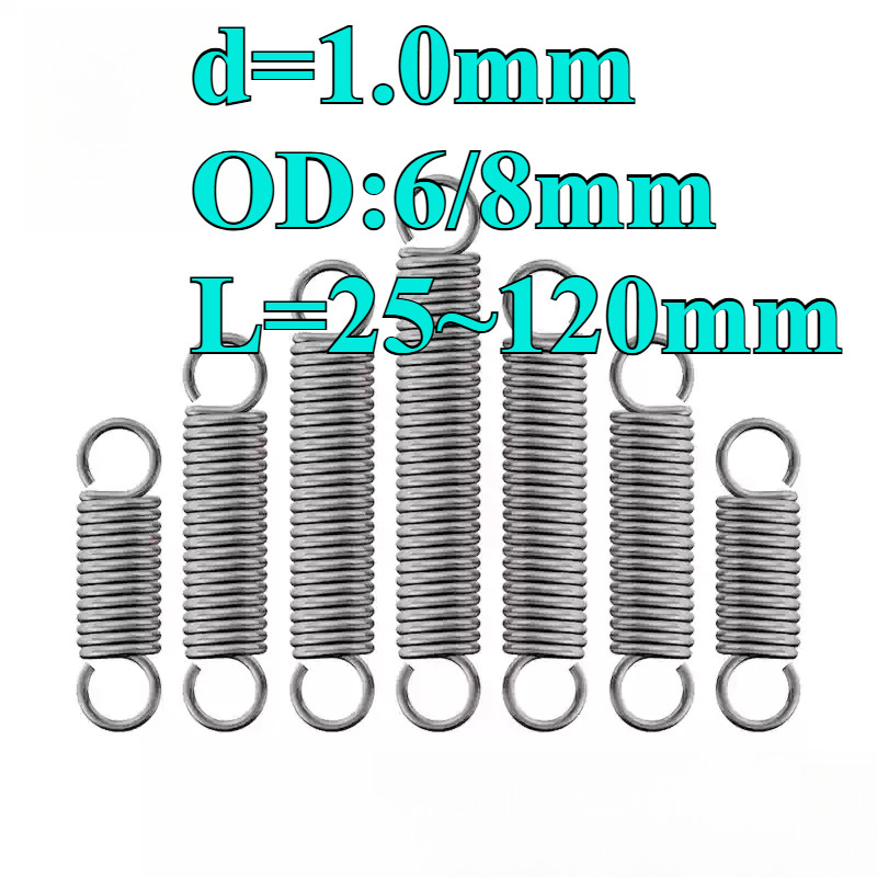 304 stainless steel Tension spring/spring d=1.0mm,OD6/8mm,L=25~120mm ...
