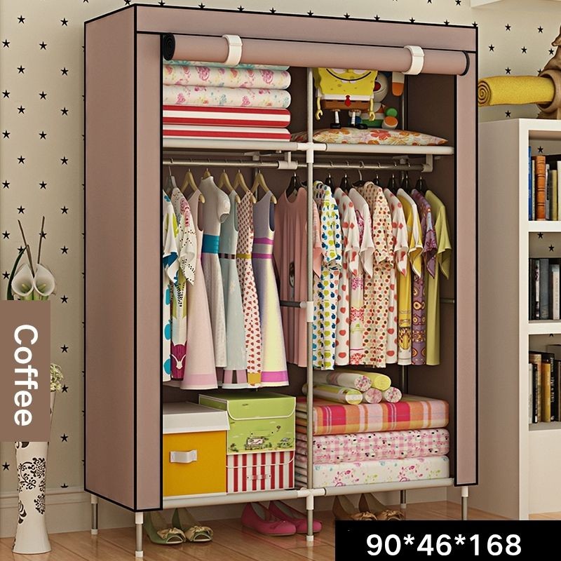 COD Wardrobe with Zipper Design for Dust Protection Wardrobe Closet ...