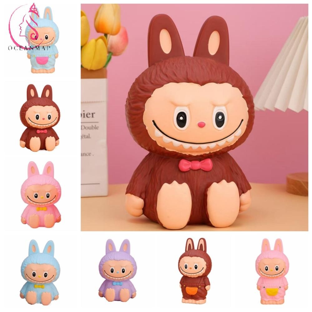 OCEANMAP Labubu Doll Piggy Bank, Savings Tank Figure Model Labubu Money ...