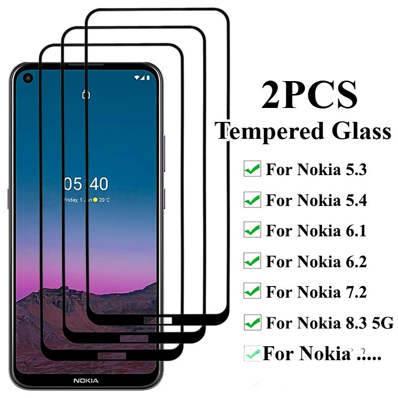 2PCS Ultra HD Tempered Glass Film For Nokia 8V 7.2 6.2 5.4 5.3 4.2 3.4 ...