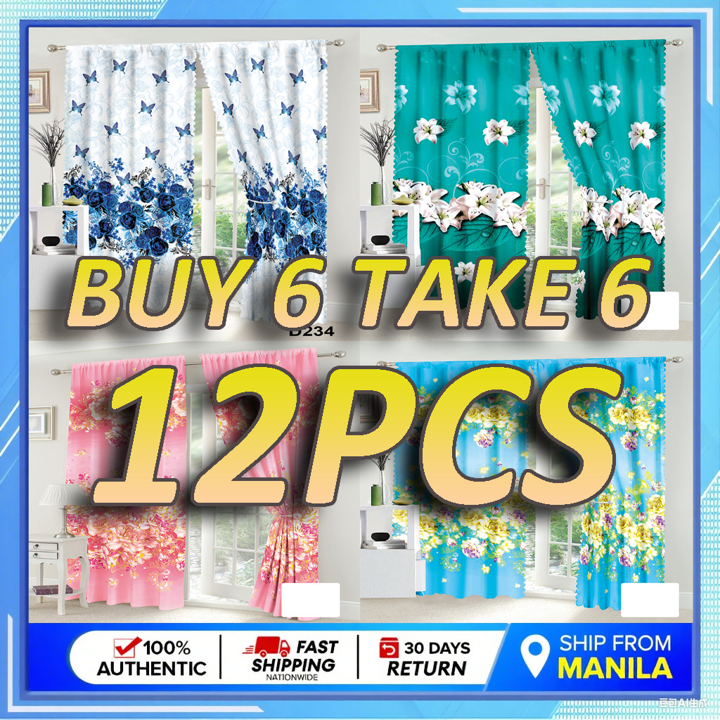 12PCS Curtains Sale Kurtina For Window or Door 85x190cm Makapal Curtain ...