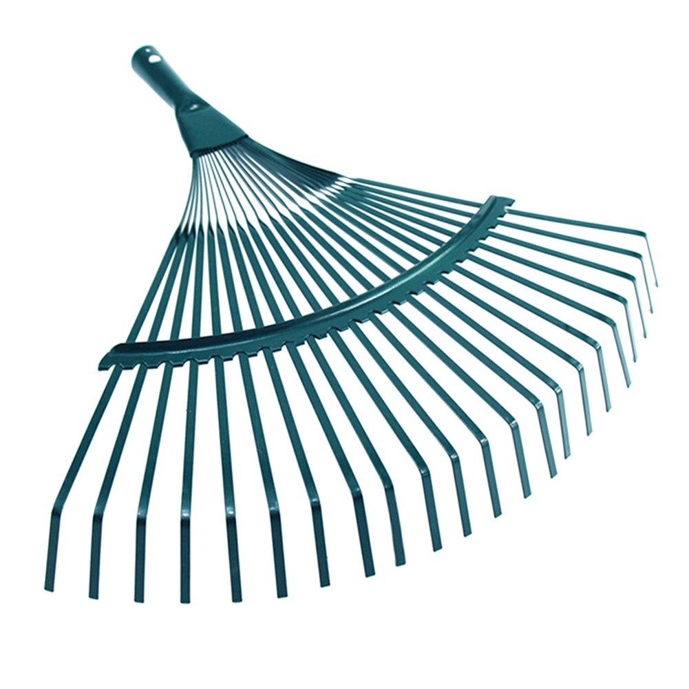 Stainless Steel Grass Rake Telescopic Rakes 22Teeth Green Color Garden ...