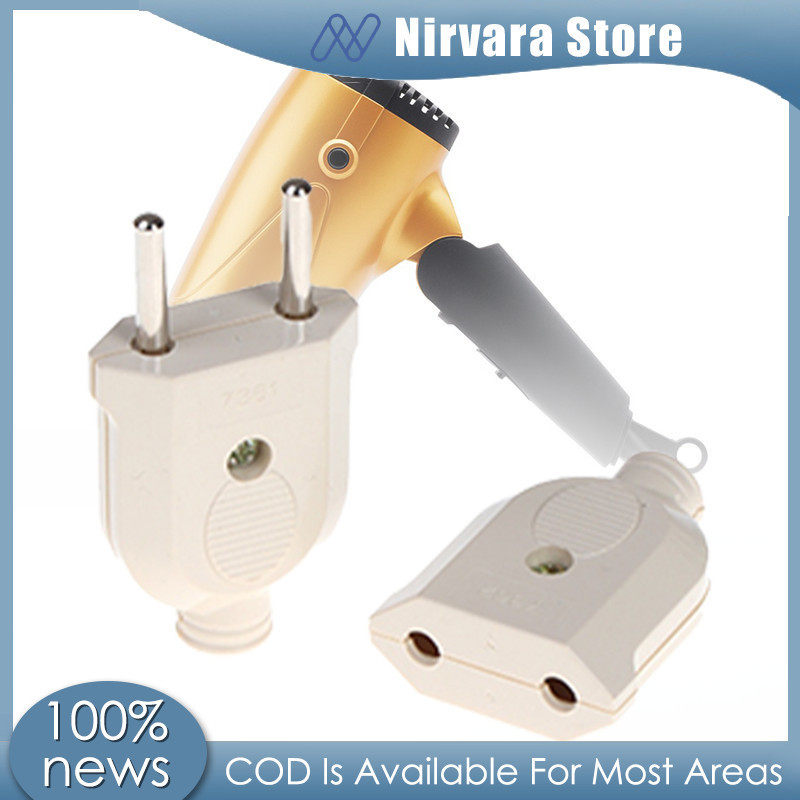 2pcs 2 Pin EU Plug Male Plug Female Socket Male Female Plug Connector ...
