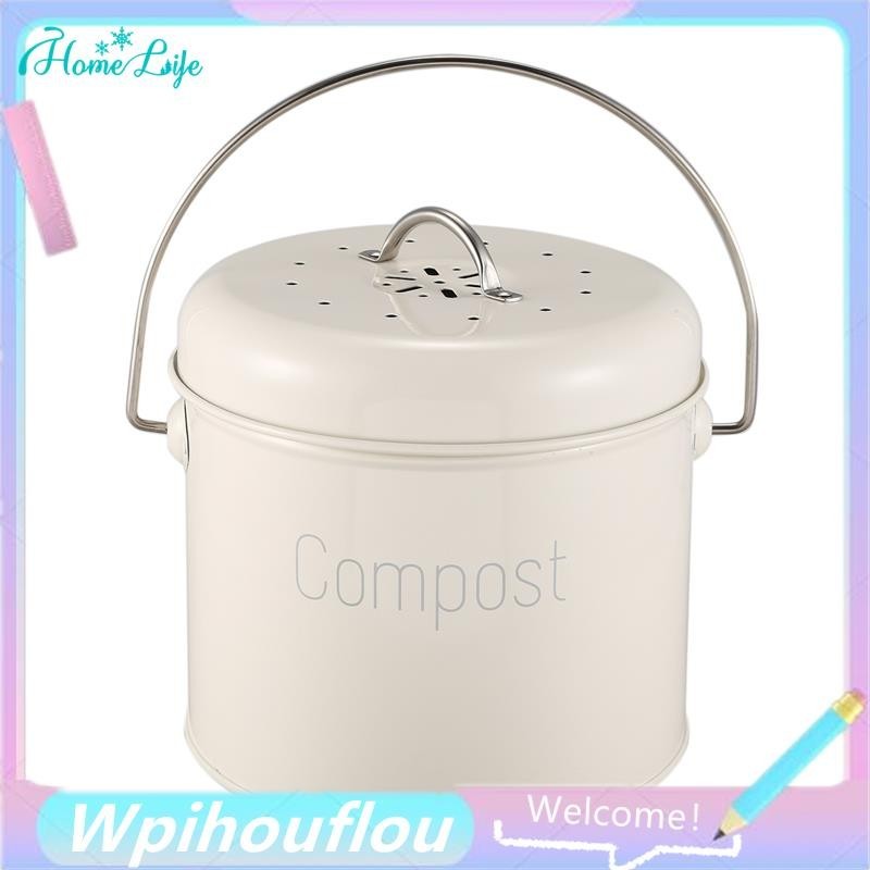 [HoME&life] Compost Bin 3L - Stainless Steel Kitchen Compost Bin ...