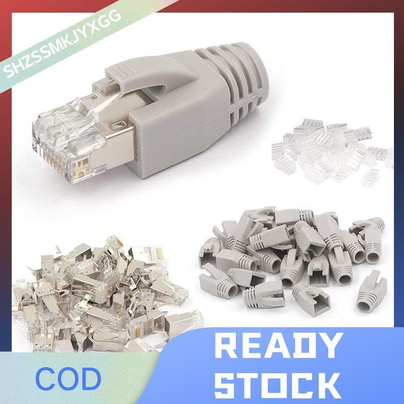 20 Pack CAT7 Shielded RJ45 Connector Cat6A Cat7 RJ45 Modular Plug with ...