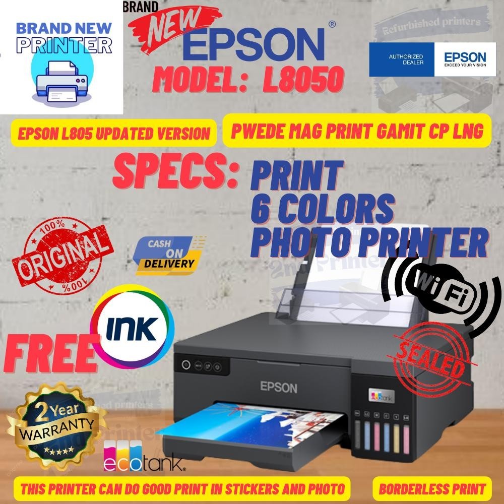 EPSON L8050 MODEL Brand new a4 photo printer 6 COLORS continuous ...