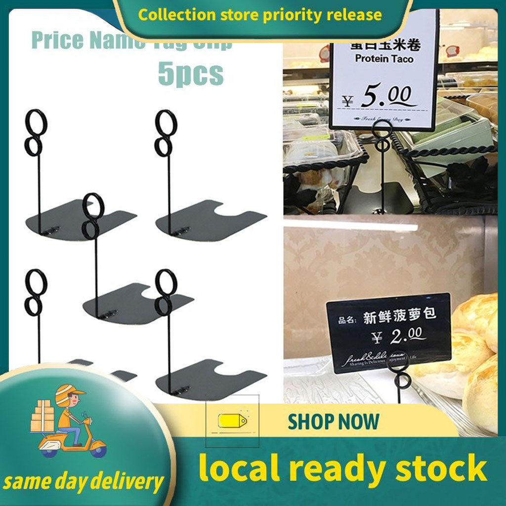 Price Name Tag Clip Stand Card Holder Memo Table Standee Paper Photo ...