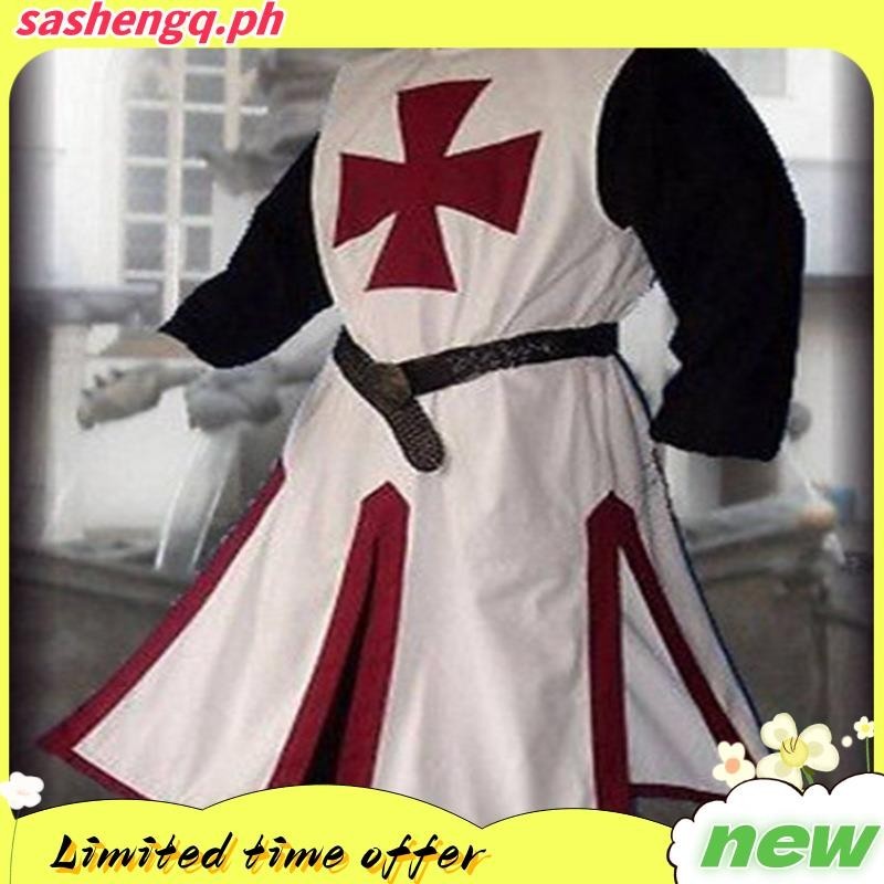 Adult Men Medieval Crusader Cosplay Robes Templar Knight Crusader ...