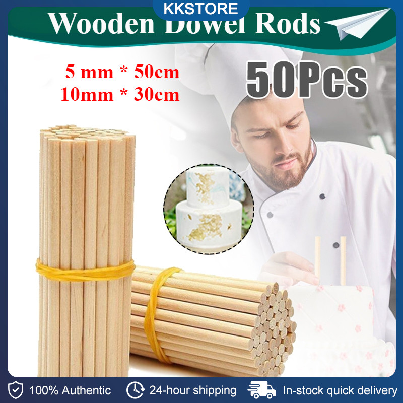 DIY 50cm 10PCS Dowel Rods Wooden Dowel Rods Wood Crafts Bamboo Sticks ...