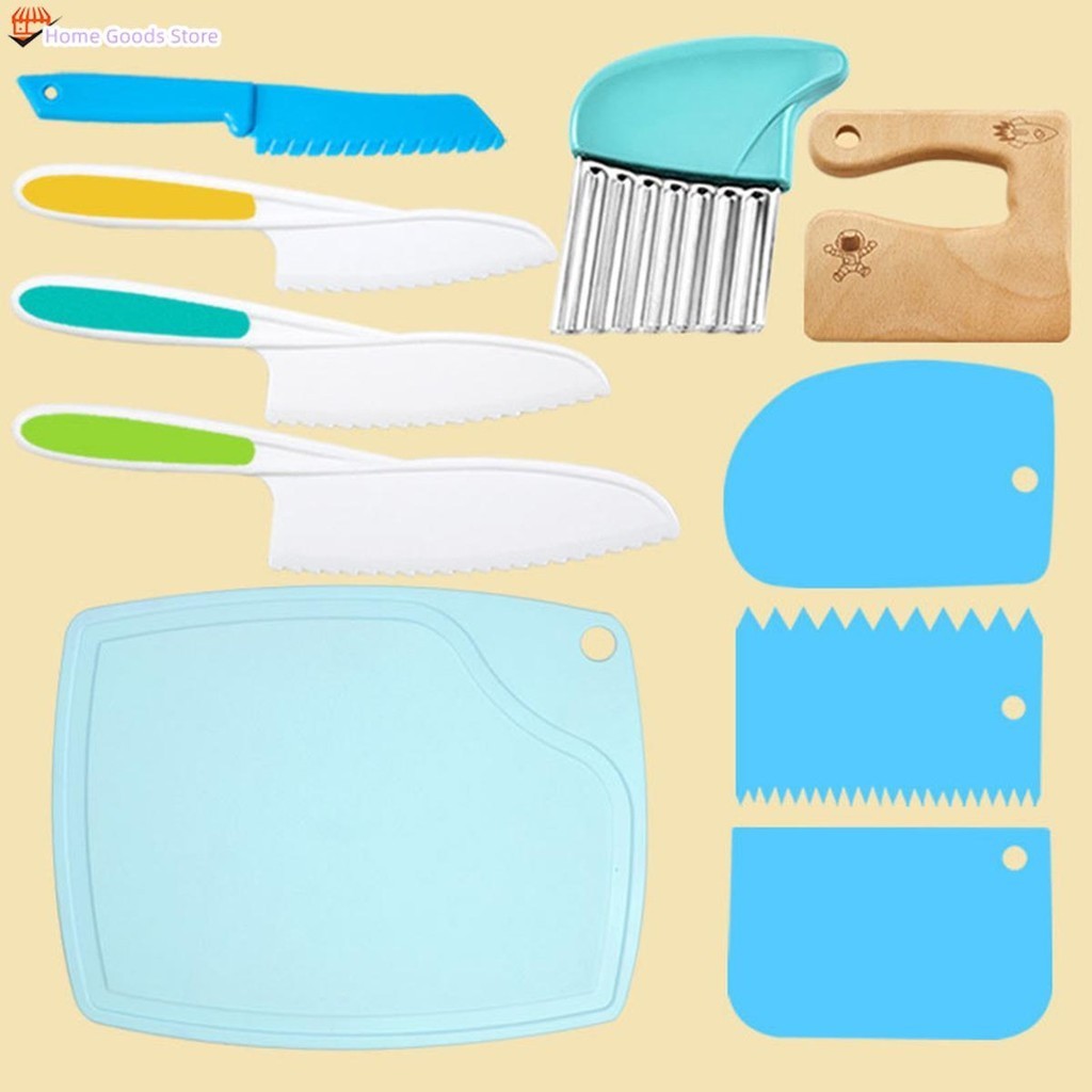 Kid Cutter Set Wooden Children Cooking Cutter Set with Cutting Board ...