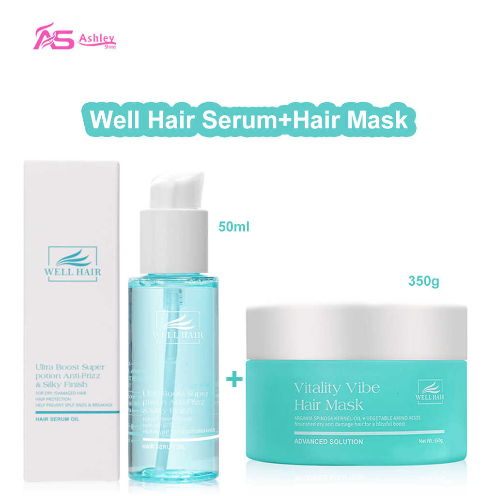 Well Hair Hair Serum Oil And Hair Mask Moisturizing Anti-Frizz Silky ...
