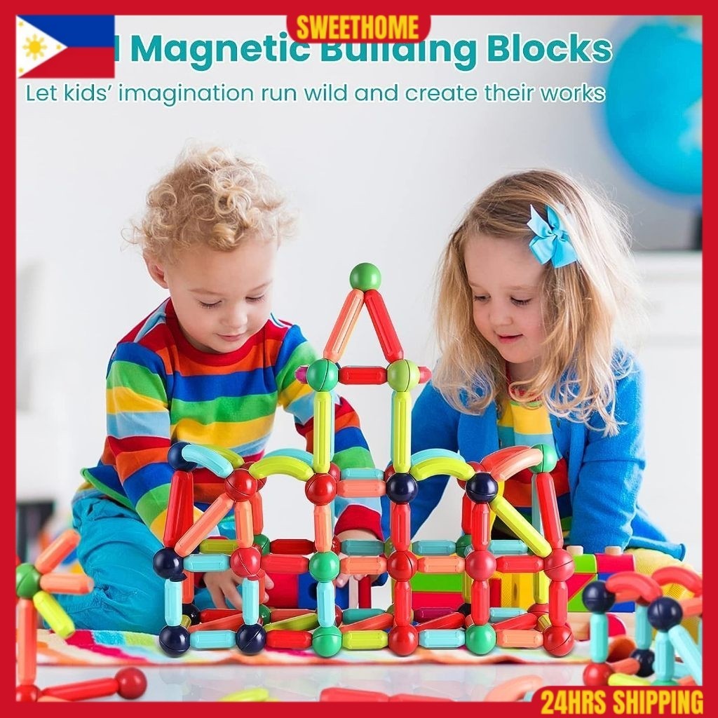 42PCS Stick Magnetic Stick Balls Building Toy Blocks With Storage Box ...