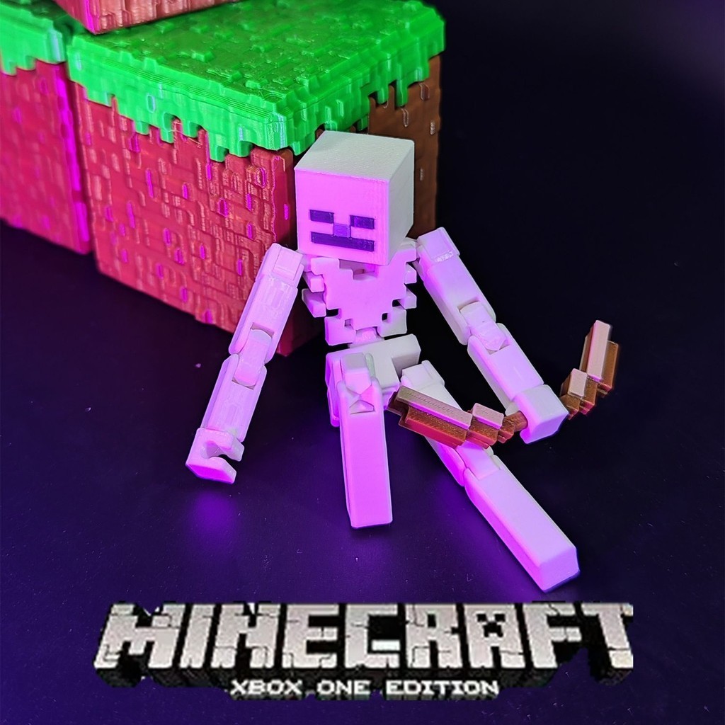 Minecraft Steve Skeleton Archer Movable Assembling Multi-joint | Shopee ...