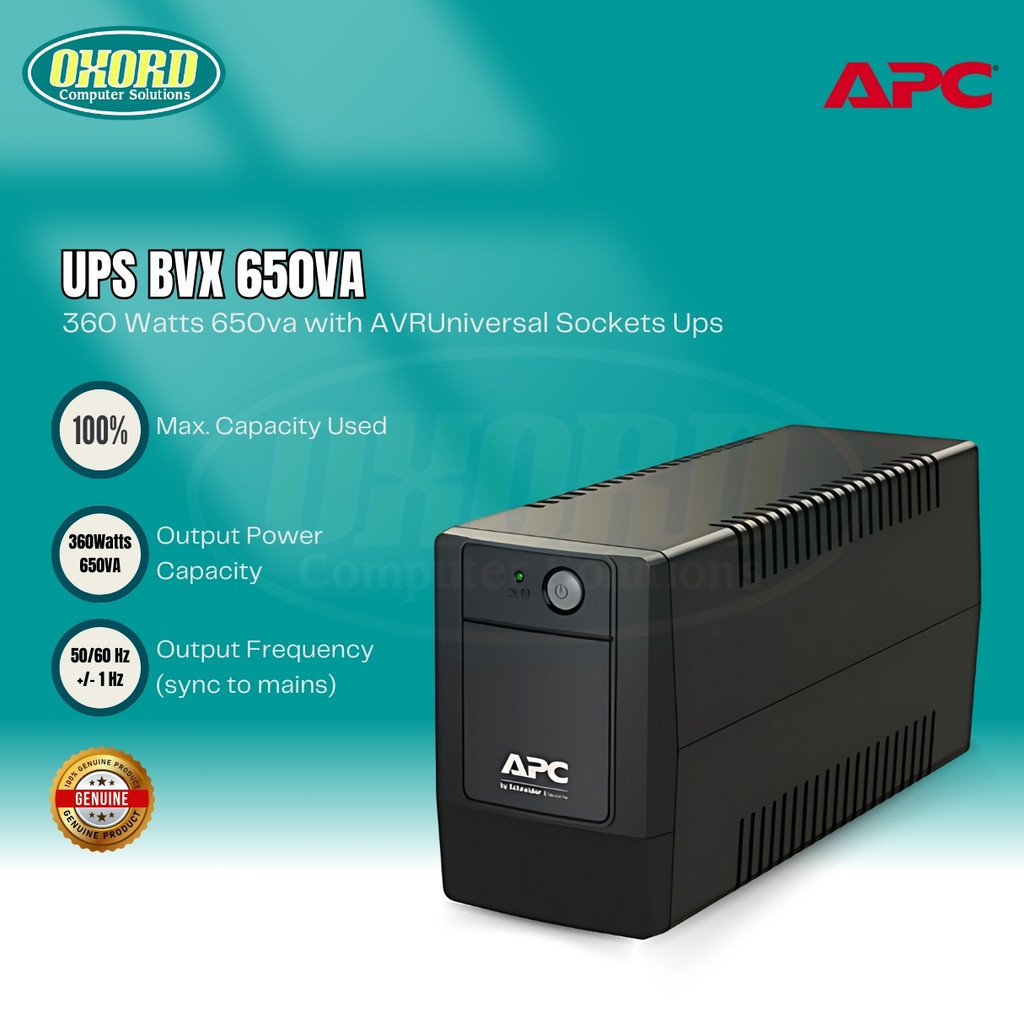 APC Back-Ups BVX650I-PH 360 Watts 650va with Avr - OXORD | Shopee ...