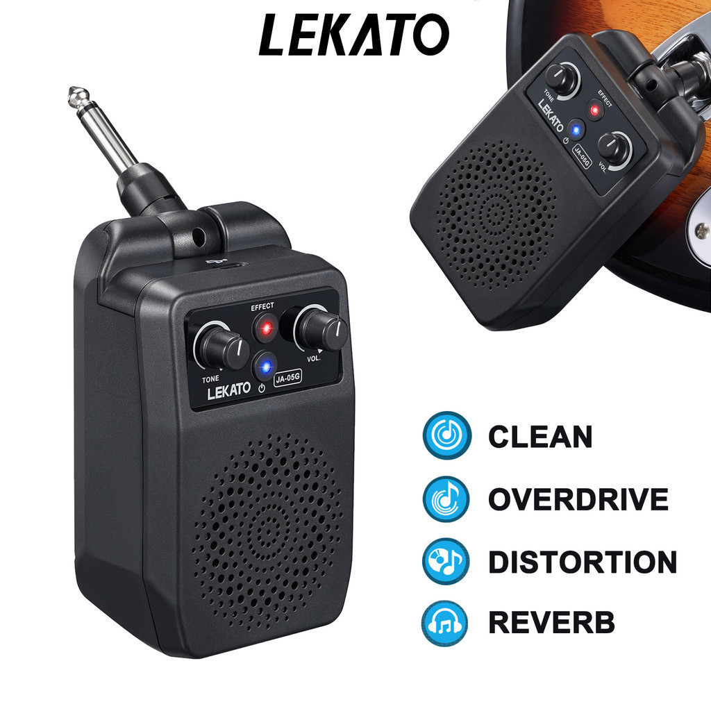 LEKATO JA-05G Mini 5W Electric Guitar Amp Plug and Play 6.35mm Jack ...