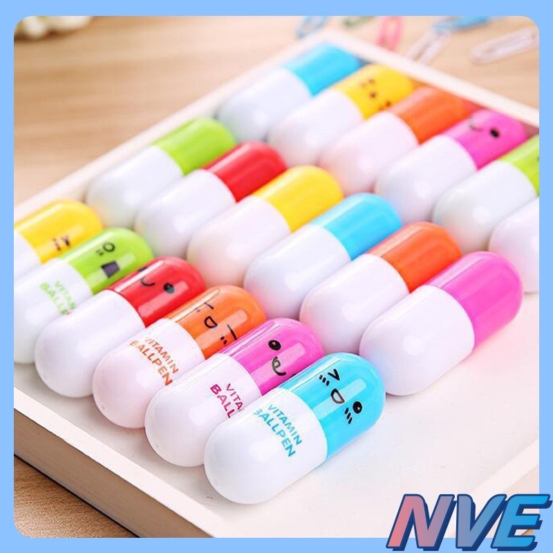NVE Cartoon Pill Pen Retractable Ballpoint Pen Cute Creative Stationery ...