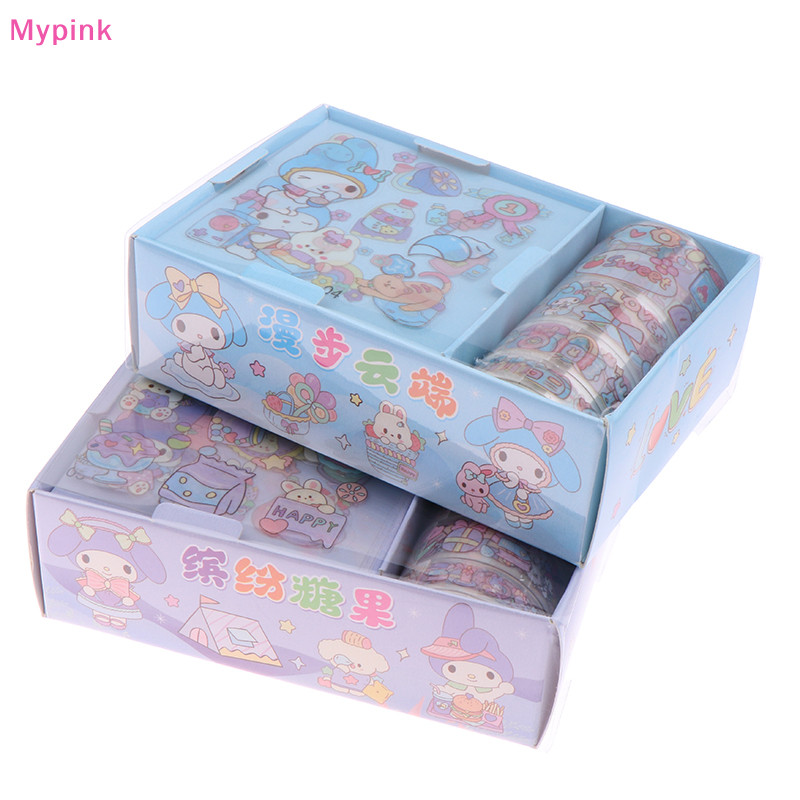 Mypink Sanrio Sticker Roll Gift Box Cute Hello Kitty Cinnamoroll Kuromi